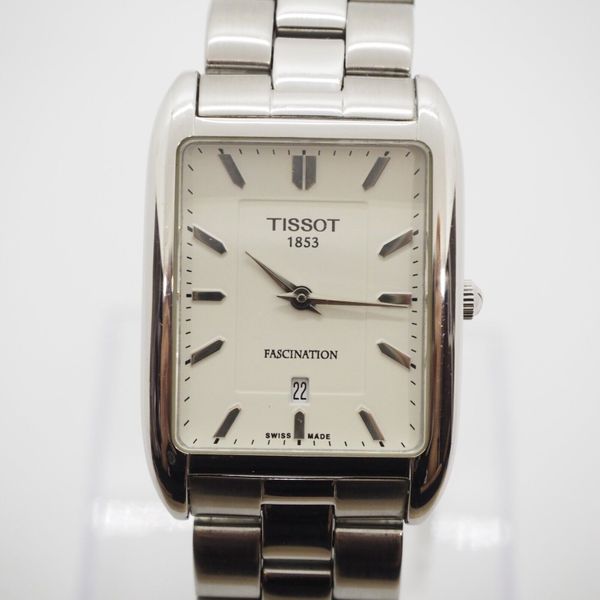 Tissot Fascination Watch Men's 27mm Rectangle Quartz White Dial Date ...