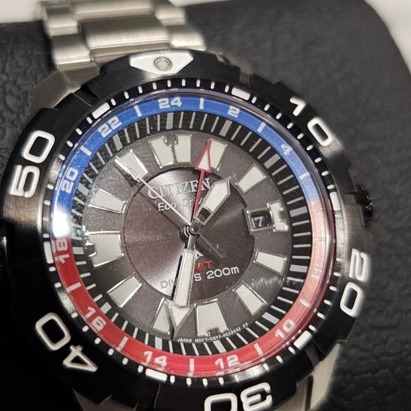 Citizen Eco-drive Promaster GMT SS Pepsi Bezel Diver Watch Bj7128-59e ...