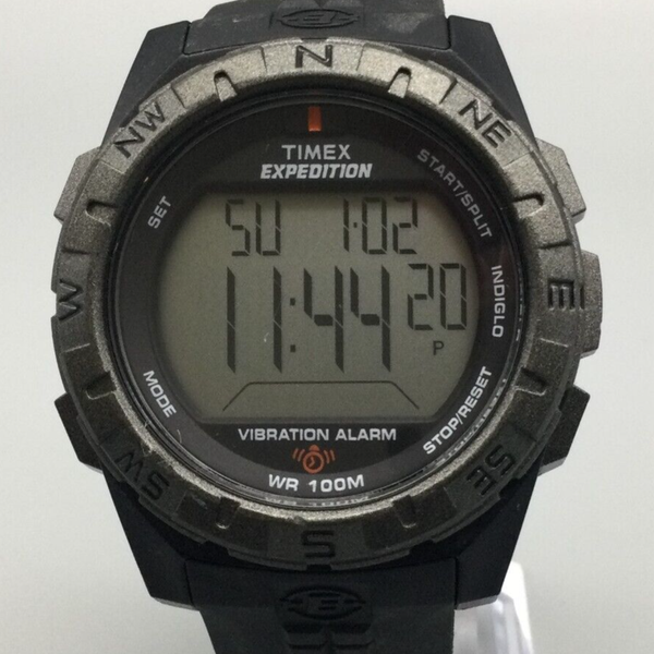 Timex Expedition Watch Men Indiglo 43mm Vibration Alarm Black New ...