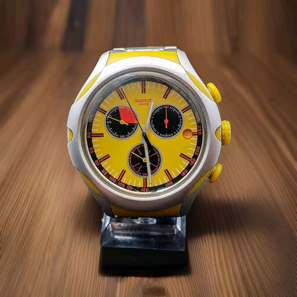 Stunning Swatch Watch Irony Xlite LEMON SQUASH (Original 80s Edition) A ...