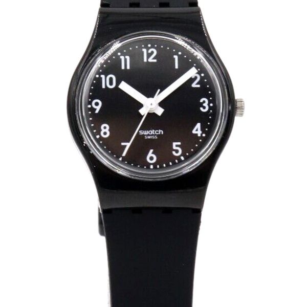 New Swiss Swatch NEW CORE LADY BLACK SINGLE Silicone Petite Watch 25mm ...