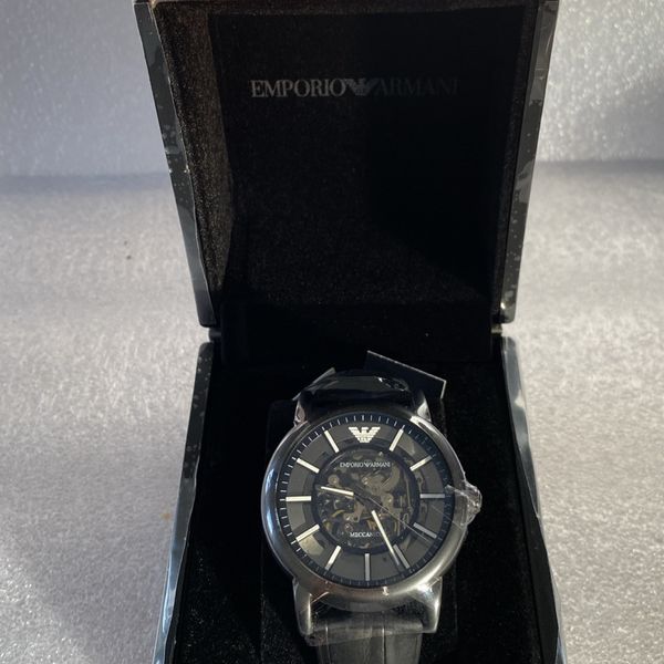 Emporio Armani Menâ s Black Mechanico Automatic Watch AR60008 ...