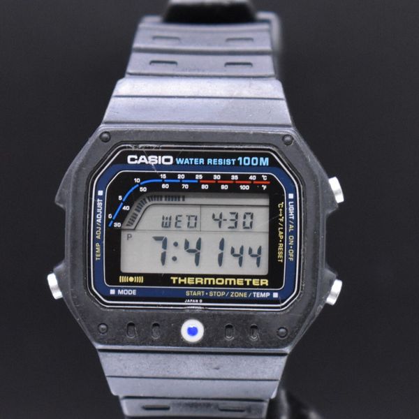 Vtg CASIO THERMOMETER 515 TS-1200 Watch Men Chrono Alarm 100m Japan NEW ...