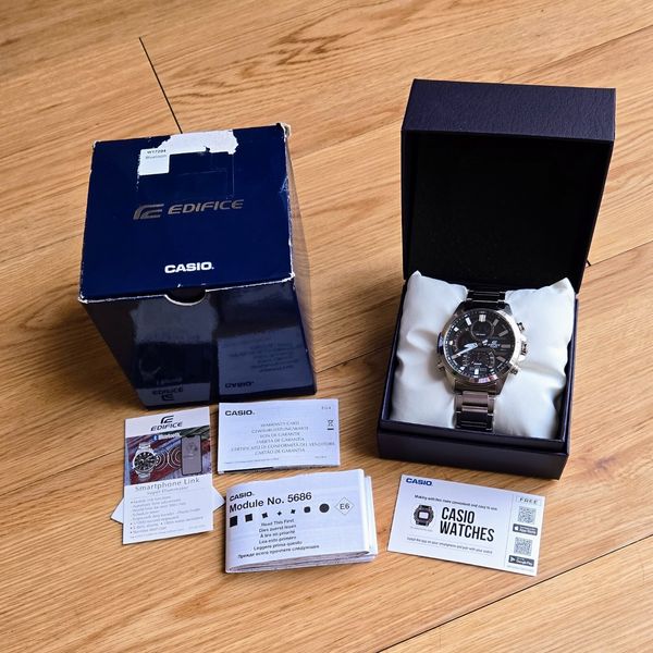 Casio Edifice Menâ s Sports Watch ECB-30D-1AEF | WatchCharts Marketplace
