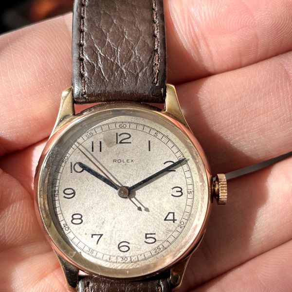 Vintage 9K yellow gold Officers Rolex Dress Watch 1950/1934 ...