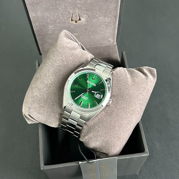 Bulova Surveyor 96B429 Automatic Green Dial Men's Stainless Steel Watch 39MM | WatchCharts ...