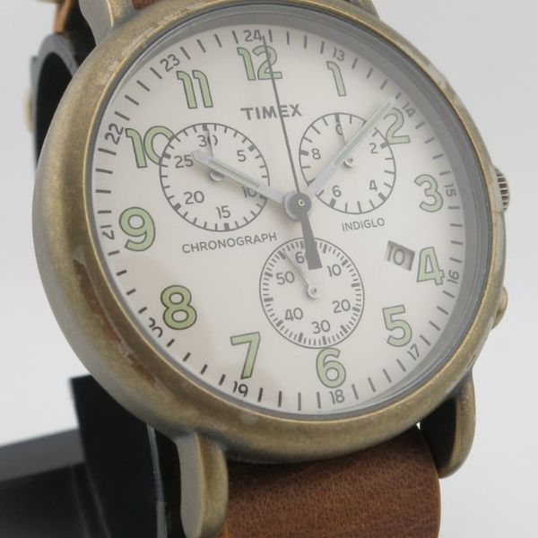 Timex Weekender Chronograph Antiqued Brass Quartz Watch - TW2P85300 ...