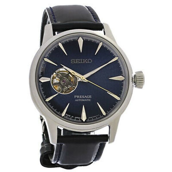 Seiko Presage Cocktail Mens Stainless Steel Blue Dial Automatic Watch ...