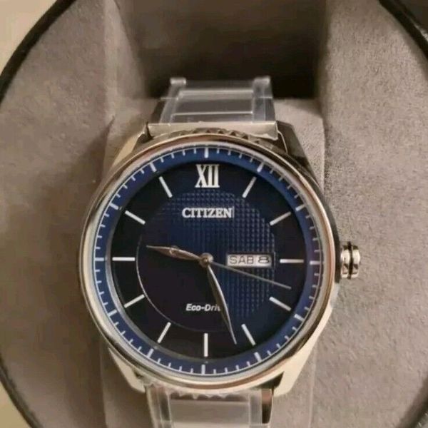 Citizen AW0081-54L Eco-Drive 100M W/R Day-Date Blue Dial Watch 5 Year ...