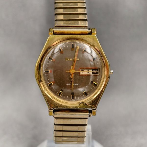 Rare Bulova N2 1972 Mens 10k Gold Plated Automatic Watch,Runs Missing ...