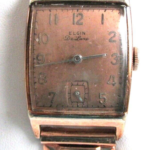 Vintage 10K Rose Gold Filled ELGIN DeLUXE 558 17 Jewel RUNNING ...