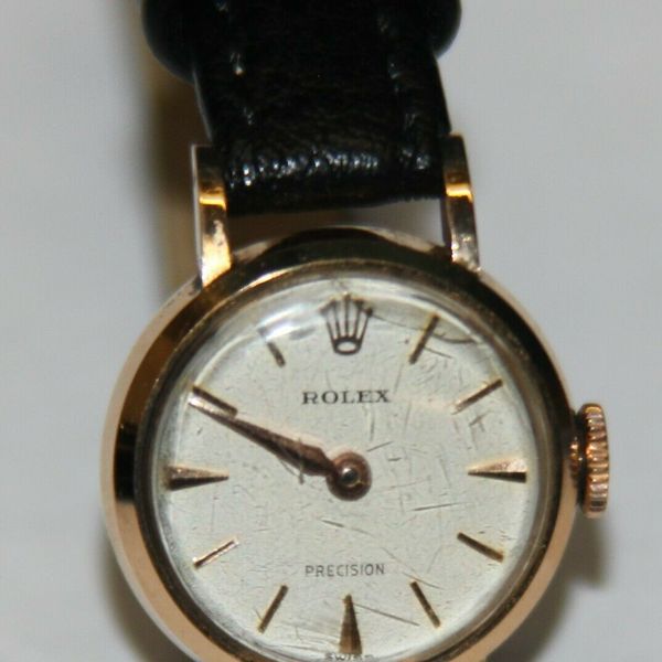 Women's Vintage Rolex Precision 18K 750 Gold 17 Jewels Swiss Watch, Ref ...