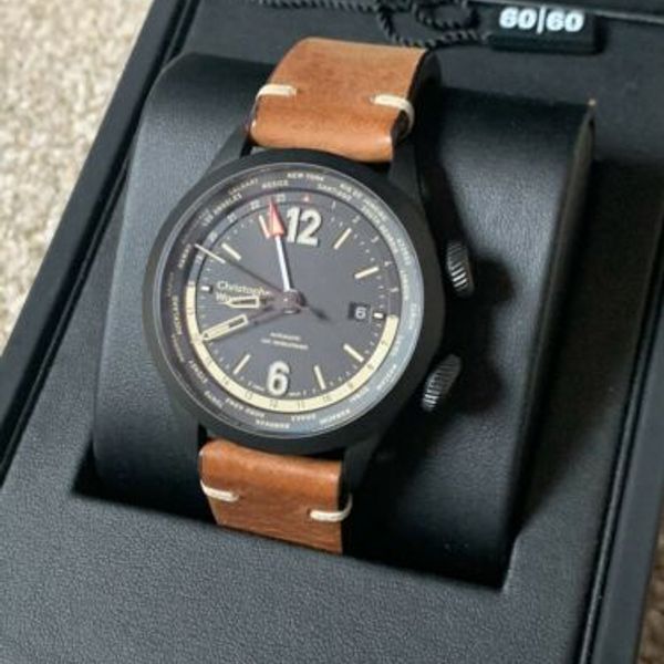 Christopher Ward C8 UTC Worldtimer Aviator PVD Watch - New GMT ...