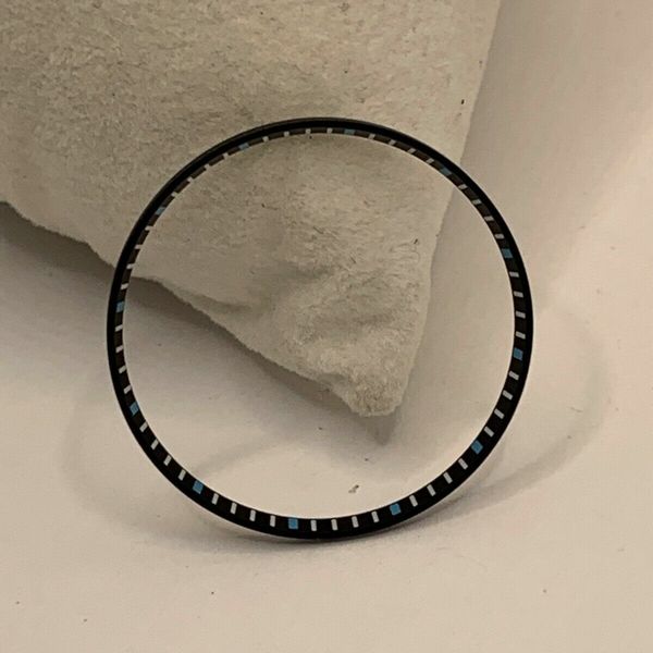 Black Stainless Steel Chapter Ring for Seiko SKX 013 w/ Blue + White ...