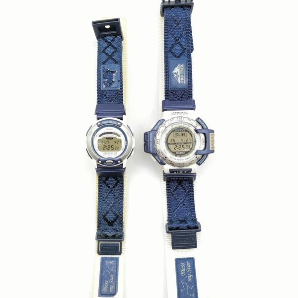 CASIO PROTREK PRO TREK STARDUST LOVERS Quartz White Dial Pair Watches ...