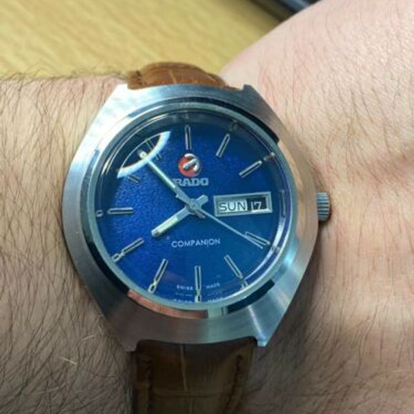 Vintage Rado Companion Blue Dial Automatic Watch Gents, Swiss Made ...
