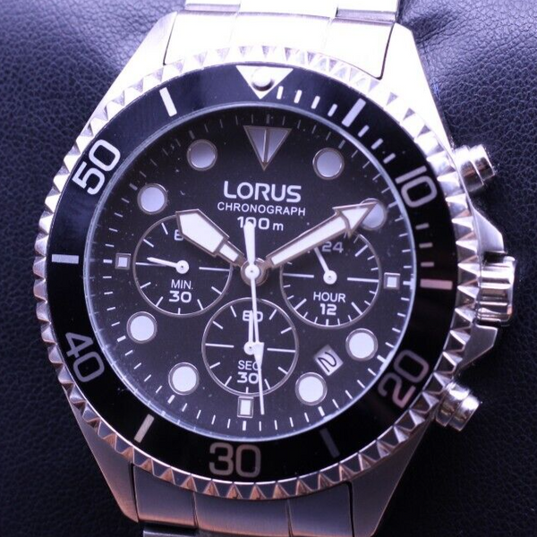LORUS by. SEIKO MEN'S CHRONOGRAPH WRIST WATCH 100M VD53-X273 45mm RUNS ...