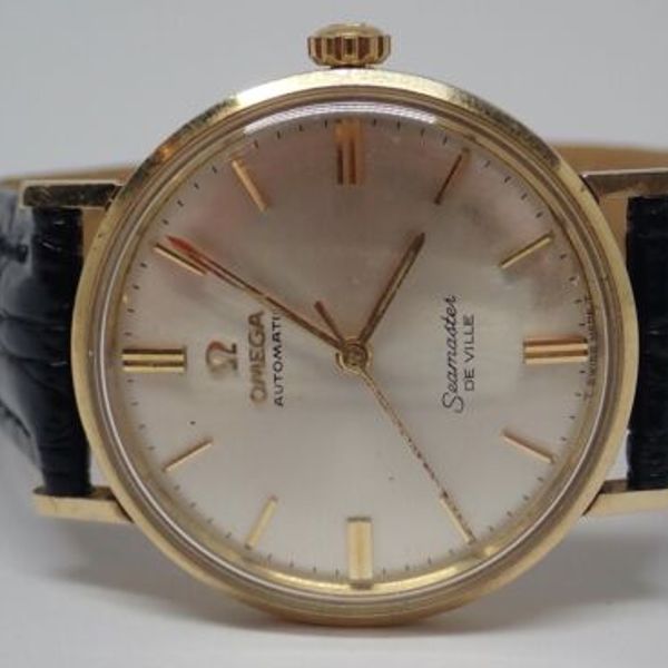 Omega Seamaster De Ville Silver Dial 14k Gold Automatic Mens Watch ...