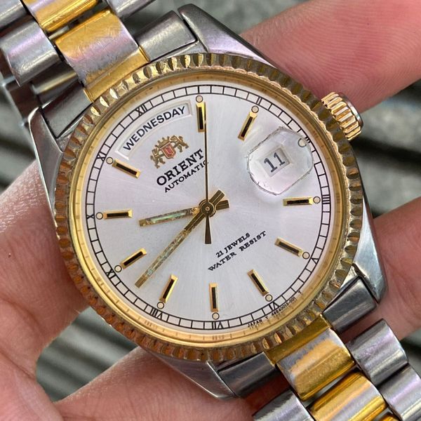 Rare Orient President 46001-91 Two Tone Day Date Automatic 21JVintage ...
