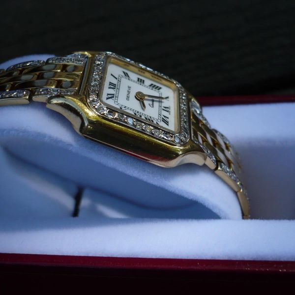 [WTS] 18K SOLID YELLOW GOLD Cartier "Panther" Homage by Geneve Watch ...