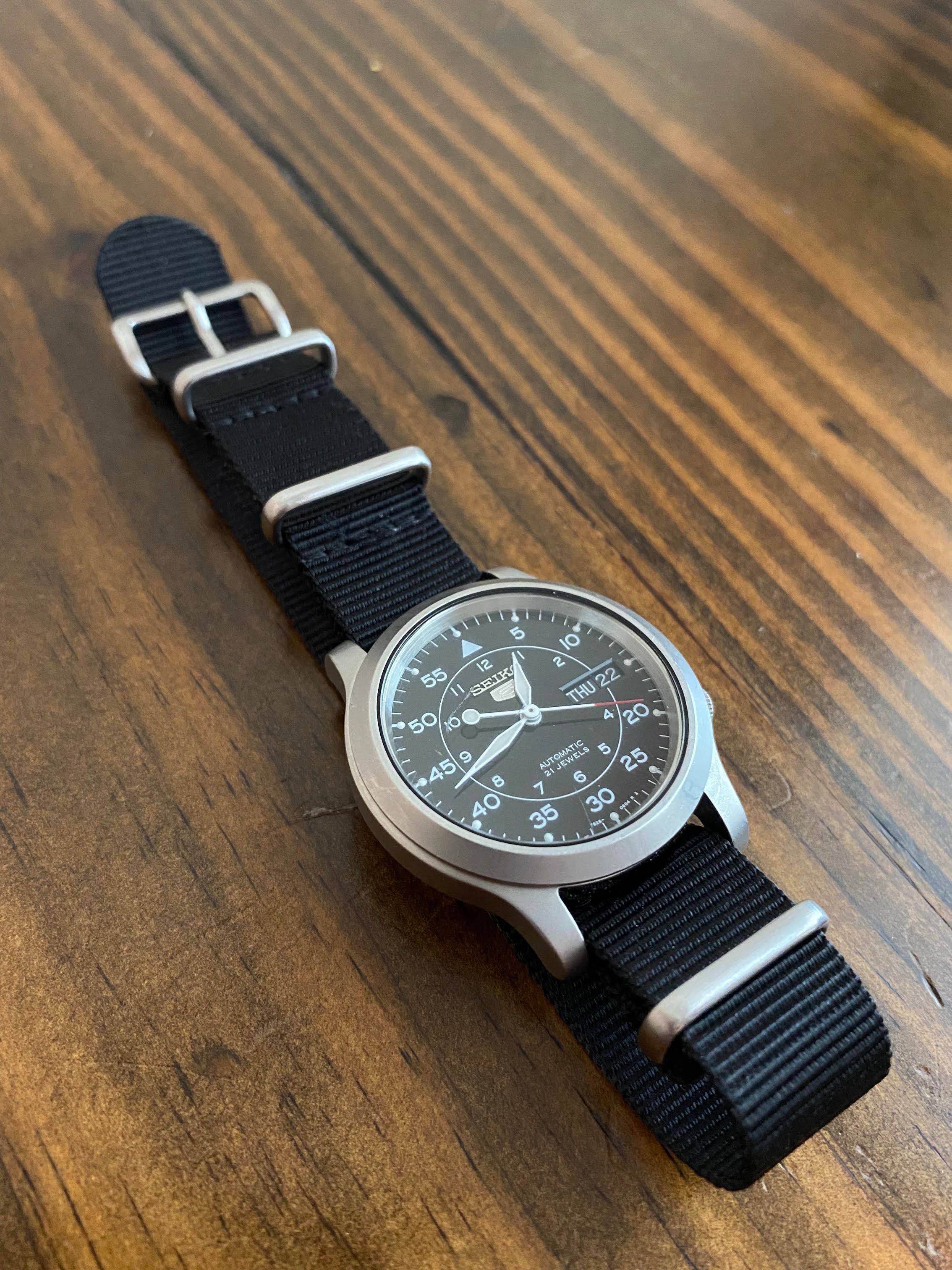 [WTS] Seiko SNK809, Used, Good Condition, Crown & Buckle Black NATO ...