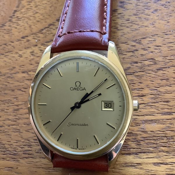 Vintage OMEGA Seamaster Cal. 1430 Gold Plated Date 33mm Quartz ...