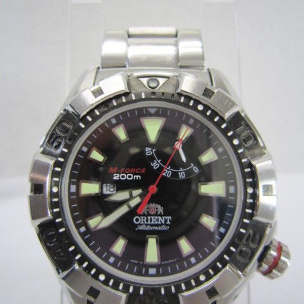Auth ORIENT M-Force 200m Diver EL03-D0-B Automatic SS Men's watch ...