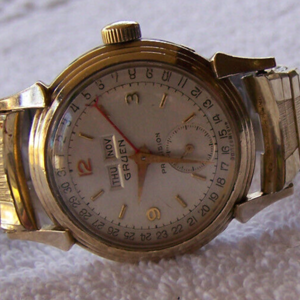Vintage Gruen Precision Day Date Month Calendar Rare Watch ...