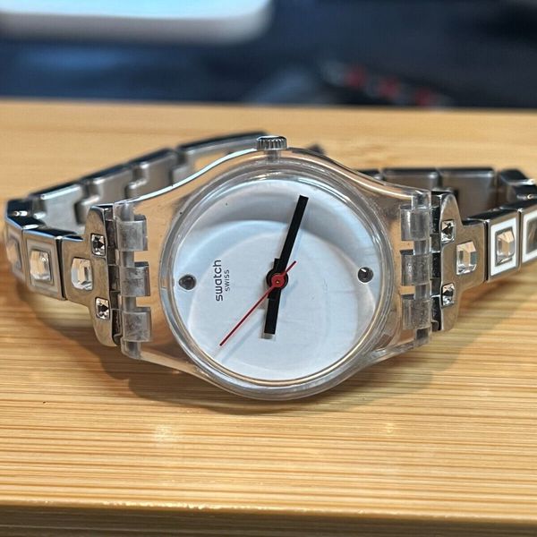 Swatch Snow Machine LK350G Crystal Bracelet Watch PARTS OR REPAIR ...