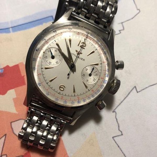 Vintage 1960s Wittnauer Chronograph Venus Cal. 188 with Mesh Bracelet ...