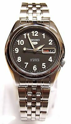 SEIKO 5 SNK381 Stainless Steel Band Automatic Men's Black Watch ...
