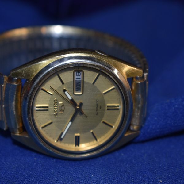 Vintage Seiko 5 Automatic Gold Dial Japan Made Men's Watch 7009-8740 Running | WatchCharts ...