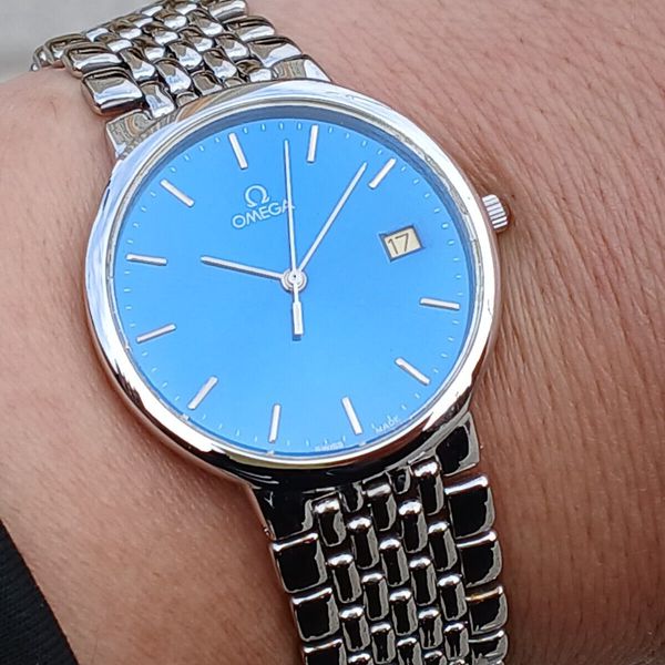 VINTAGE OMEGA DE VILLE CAL 1430 MOVEMENT DATE MEN`S DRESS QUARTZ WATCH ...