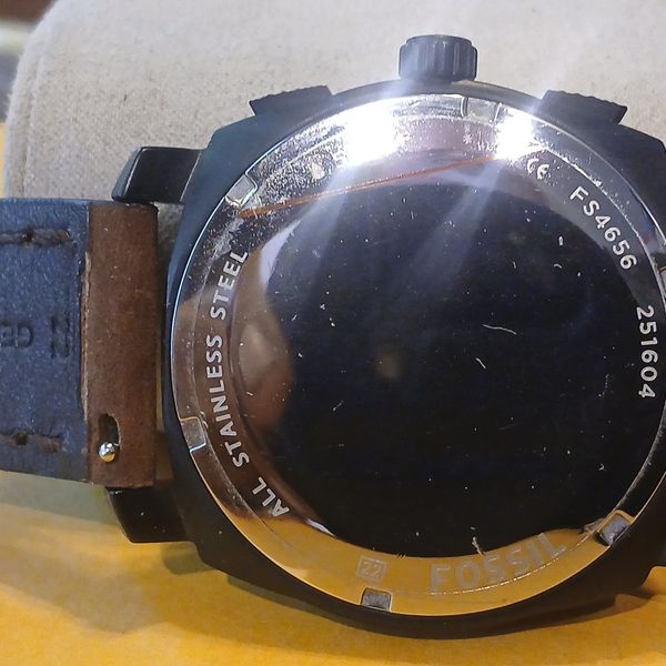 FOSSIL Machine Chronograph FS4656 Men's Chronograph Leather Strap Wrist ...