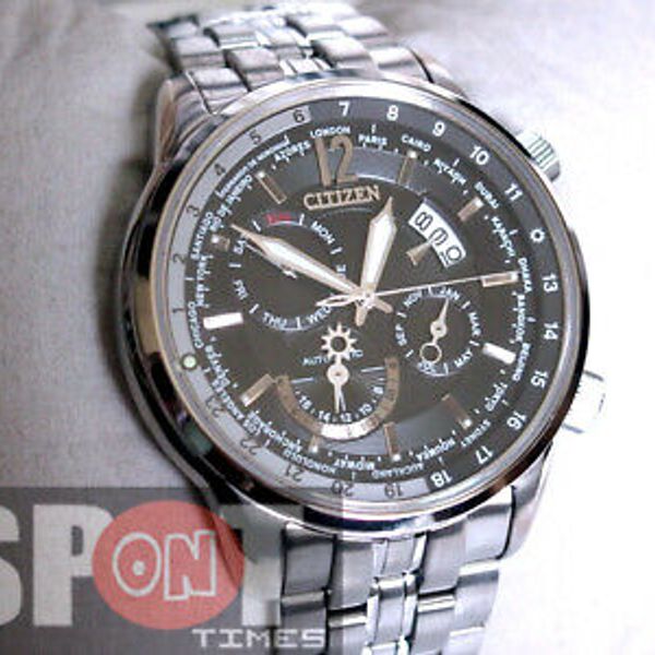Citizen Automatic World Time Black Dial Sapphire Men's Watch NB2010-58E ...