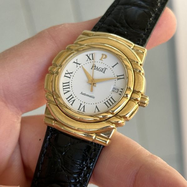 Rare Piaget Tanagra Midsize 36x33mm 18K Yellow Gold Automatic White Ref ...