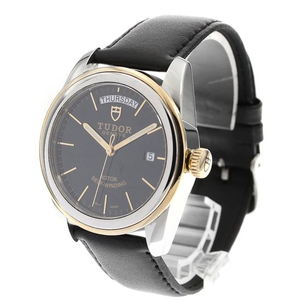 TUDOR Glamor Date Day 56003 black Dial Automatic Men's Watch_871691 ...