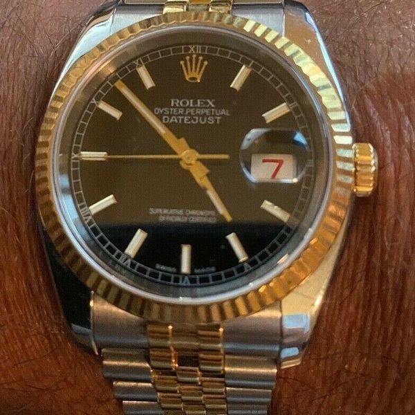 Rolex Datejust Black face Men Jubilee Bracelet Watch - 16233 ...