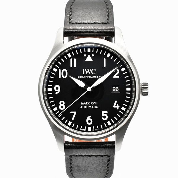 [International Warranty] IWC Pilot Watch Mark 18 IW327001 Black Leather ...