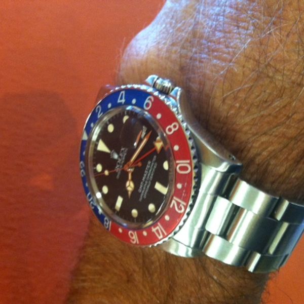 FSOT original Rolex 1675 GMT insert powder blue/strawberry red ...