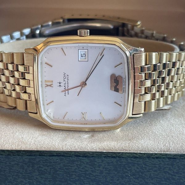 VINTAGE HAMILTON MASTERPIECE MENS WATCH Burlington Northern 25 Years Of ...