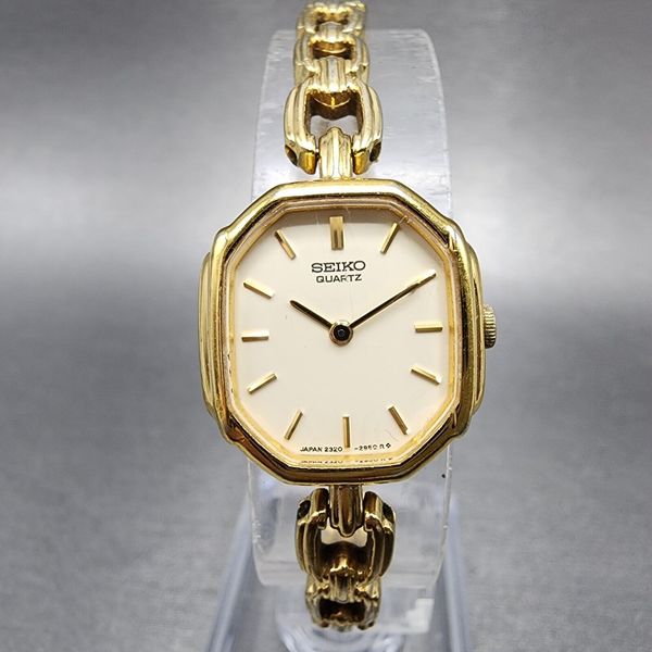 Seiko Watch Women 19mm Champagne Dial Gold Tone Octagon 2320-6129 New ...