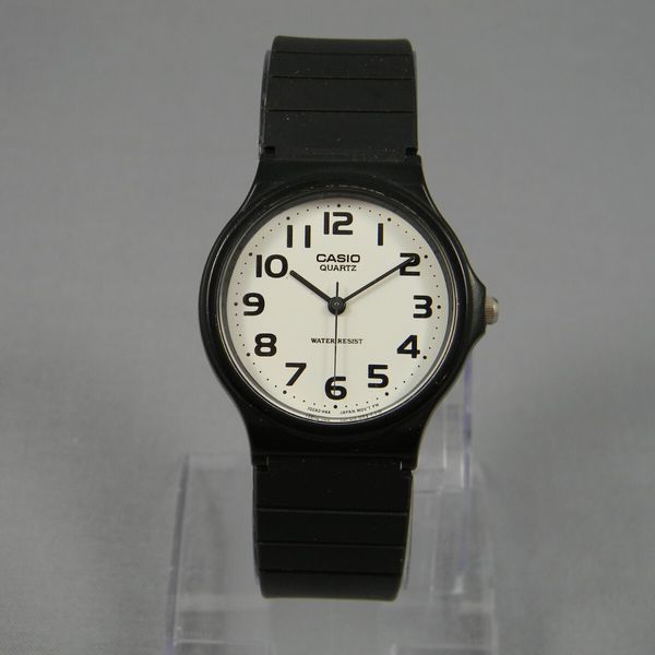 Vtg Casio Watch Men/Women 34mm Black Case White Dial Easy Reader New ...