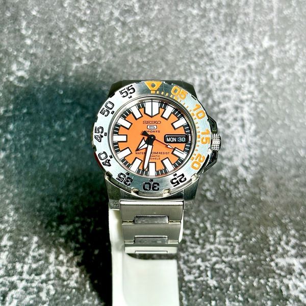 Seiko 5 Sports 7S36-03D0 Little Orange Baby Monster Mens Stainless ...