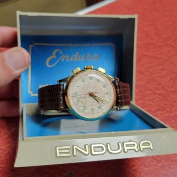 Vintage Endura Sport Chronograph Swiss Watch w/ Band - Running ...