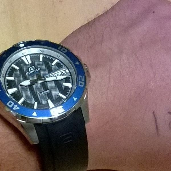 Casio Men's EFM100-1AV "Edifice" Blue | WatchCharts Marketplace