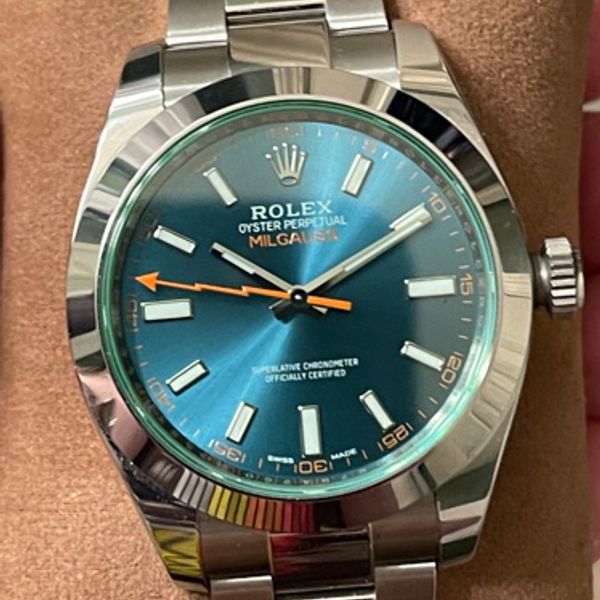 FS: Rolex Z-Blue Milgauss 116400GV - Box & Papers, Mint, Warranty Until ...
