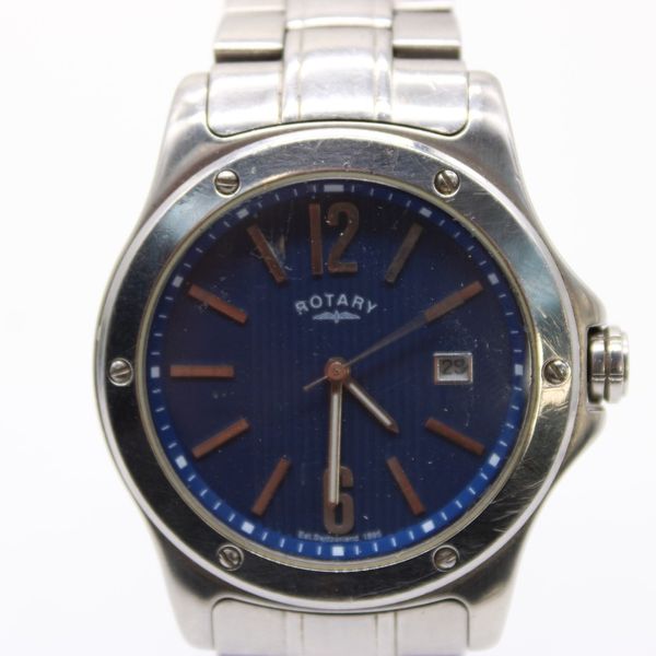 A Vintage Gents Rotary Monza Blue Dial Quartz Working Wristwatch ...