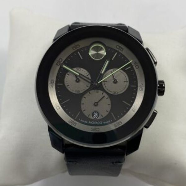 Movado Bold TR90 Chronograph SWISS Quartz Leather Strap Men's Watch ...