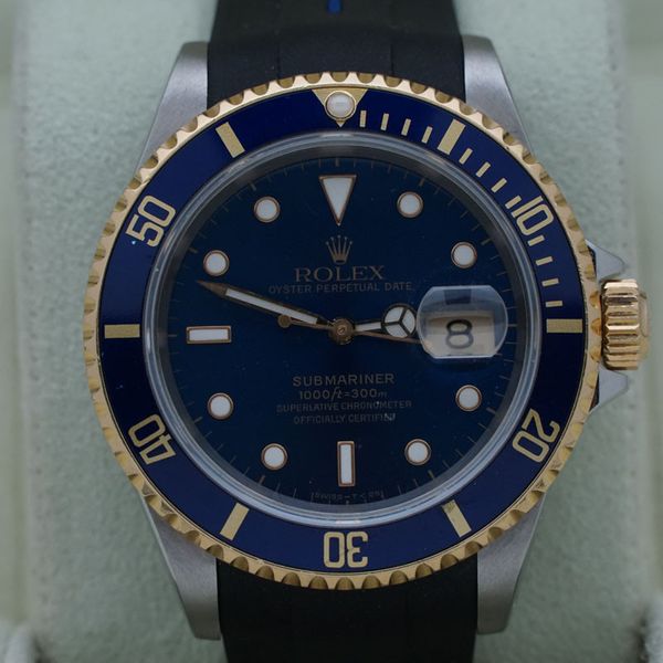 FSOT: Rolex Oyster Perpetual Date Submariner Two Tone Head 16613 ...